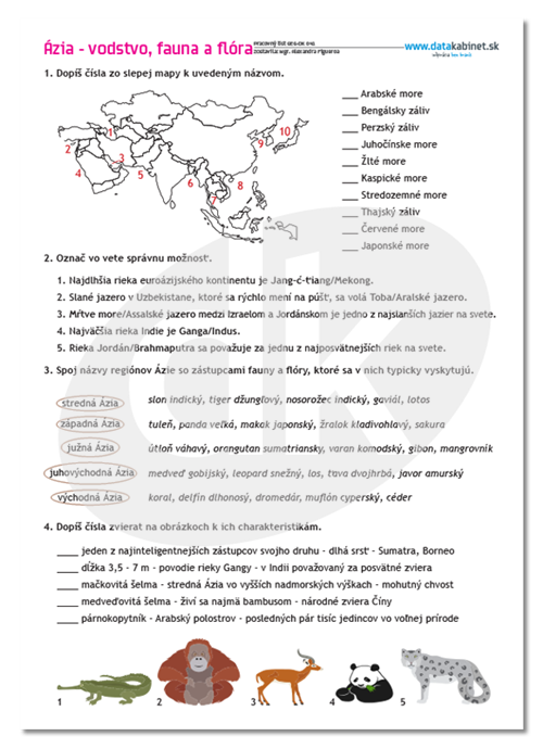 Ázia (vodstvo, fauna a flóra) | datakabinet.sk
