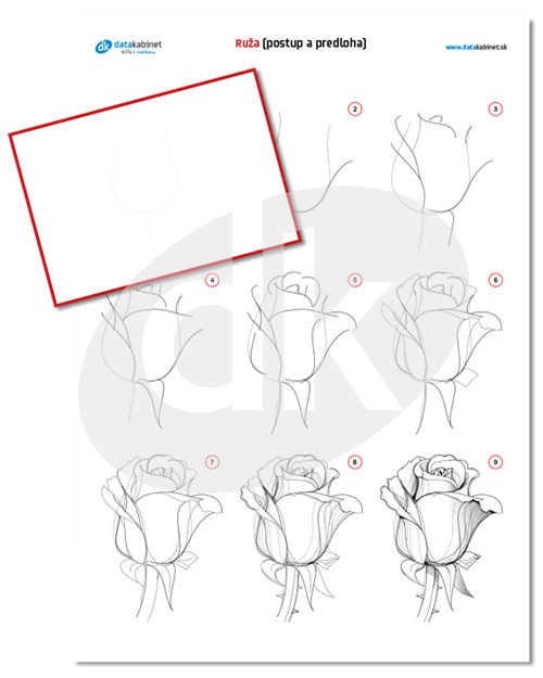 Ruža (postup a predloha) | datakabinet.sk