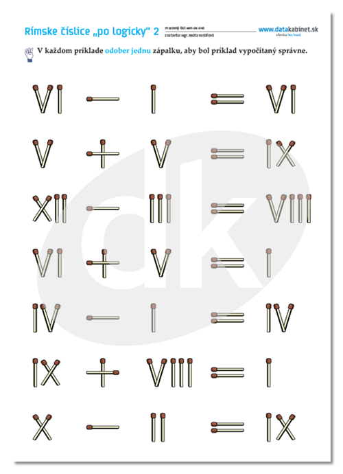 Rímske číslice "po logicky" 2 | datakabinet.sk
