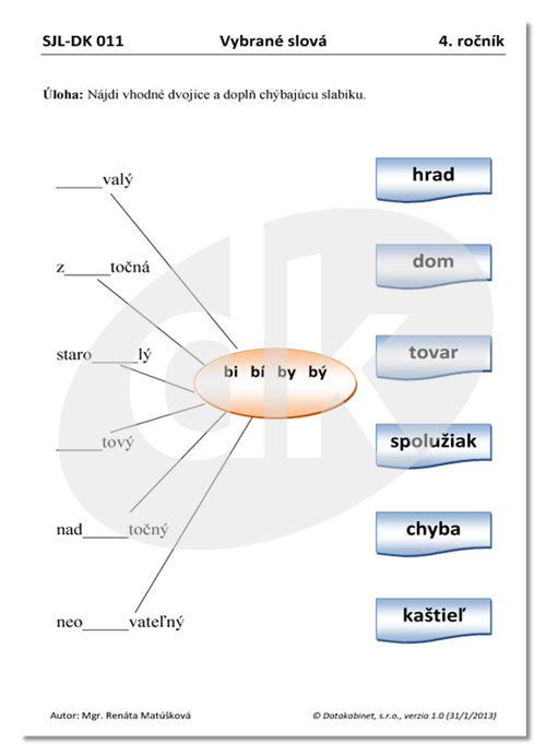 Vybrané slová | datakabinet.sk