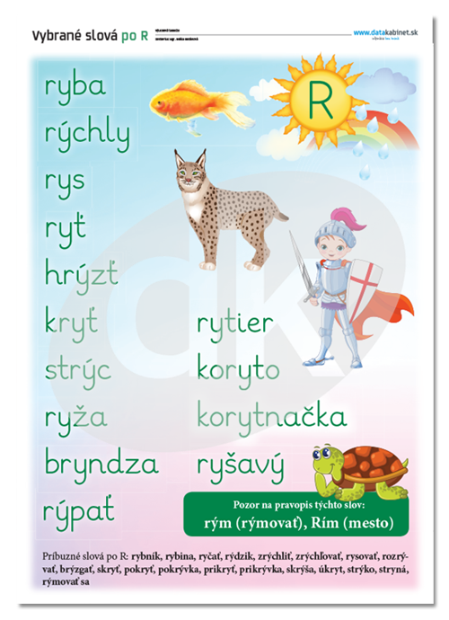 Vybrané slová po R | datakabinet.sk