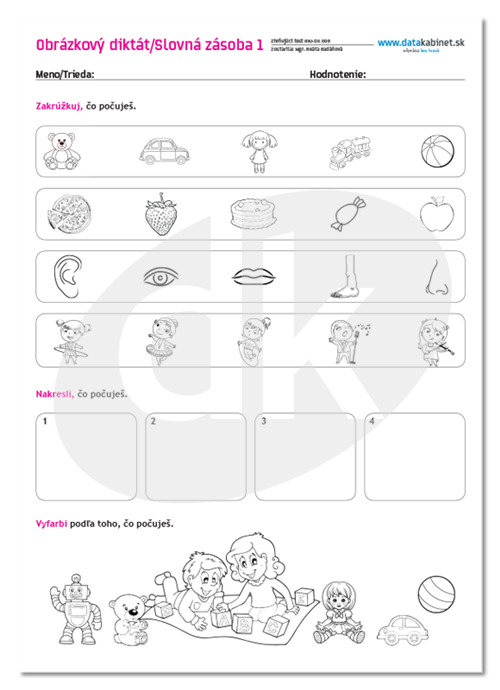 Obrázkový diktát/Slovná zásoba 1 | datakabinet.sk