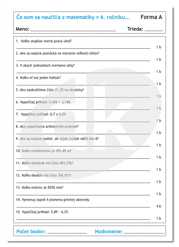 Opakovanie z matematiky | datakabinet.sk