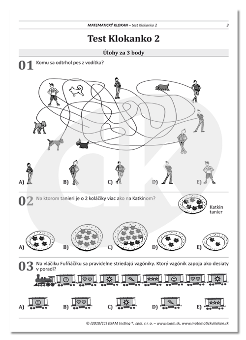 Test MAT-012 Matematický klokan | datakabinet.sk