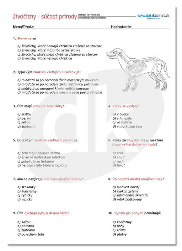 Živočíchy - súčasť prírody | datakabinet.sk