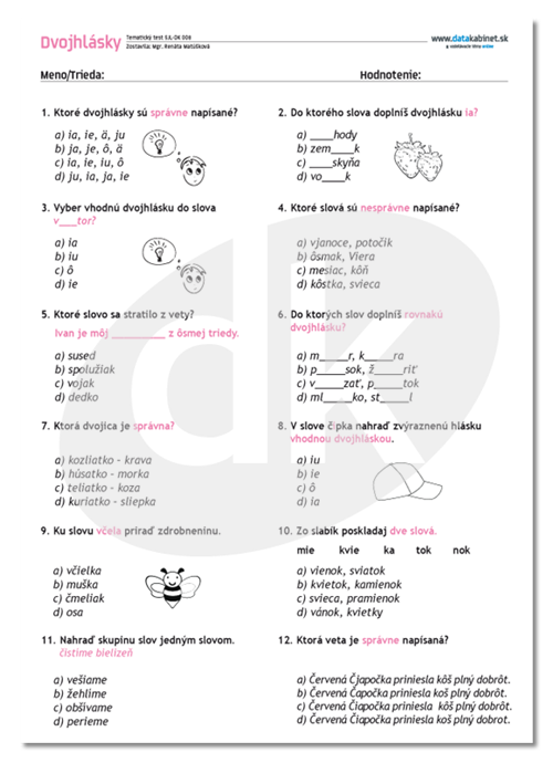 Dvojhlásky | datakabinet.sk
