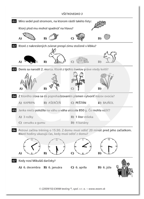Test VSE-001 Test zo súťaže VŠETKOVEDKO | datakabinet.sk